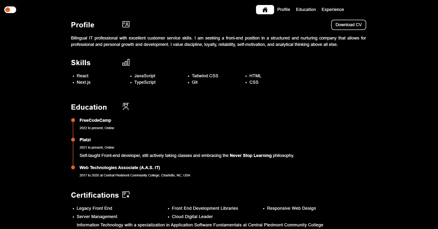 Resume | Juan Díaz - Full Stack Developer